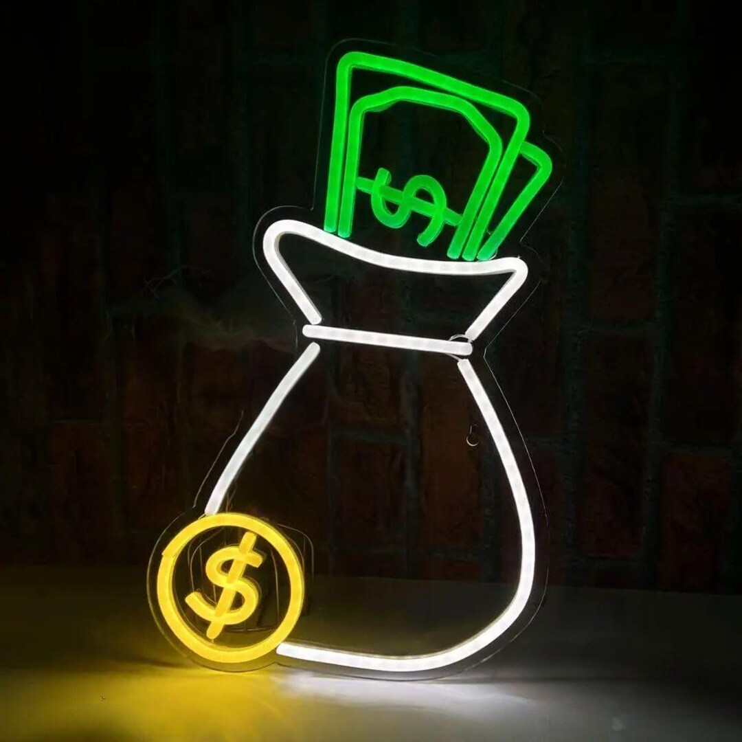 Moneybags Neon Sign. Mancave Neon Sign, Custom Neon Bar Sign, Bedroom ...