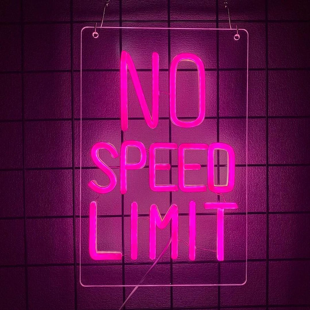 No Speed Limit Neon Sign. Mancave Neon Sign, Custom Neon Bar Sign ...