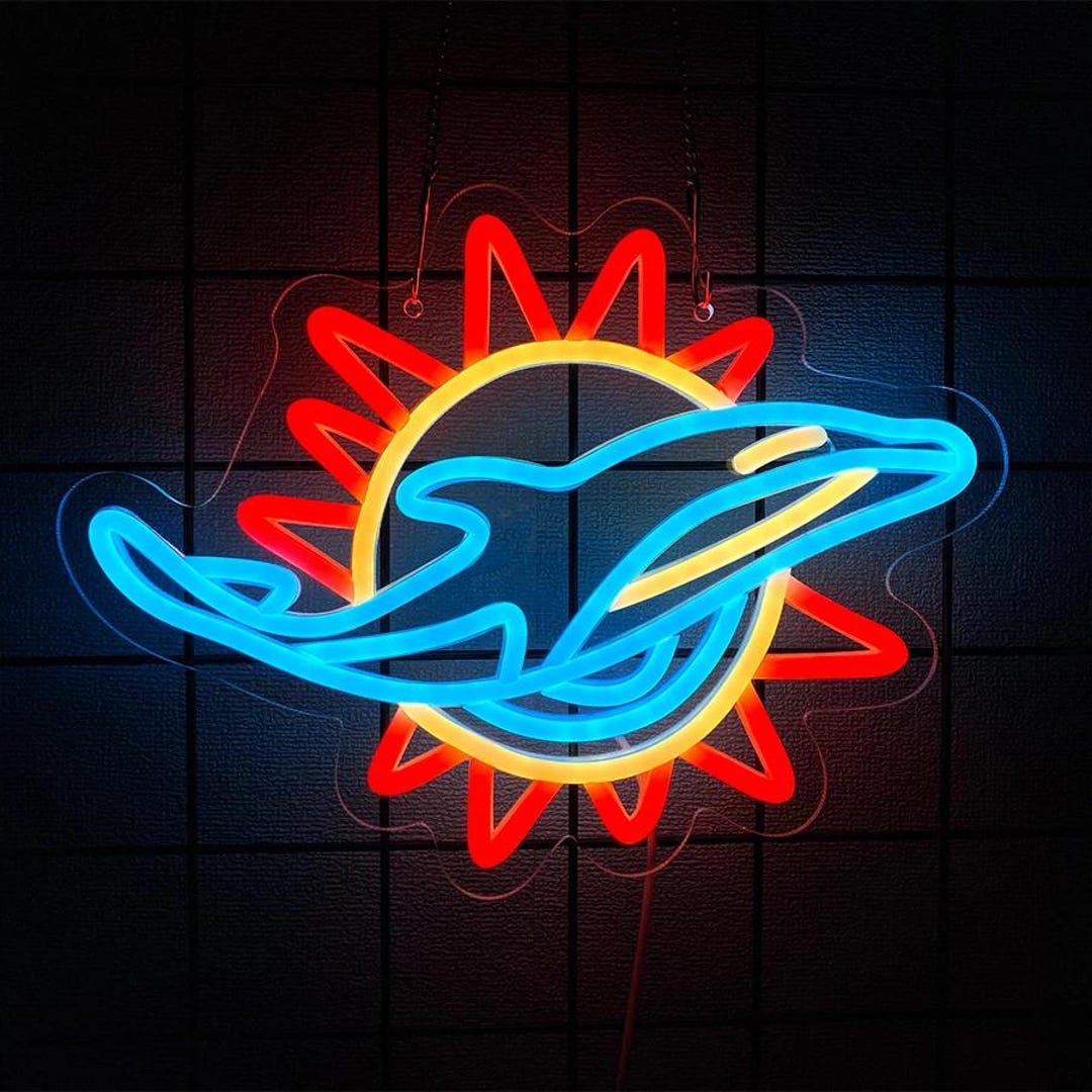 Dolphin Neon Sign, Mancave Neon Sign, Custom Neon Bar Sign, Bedroom ...
