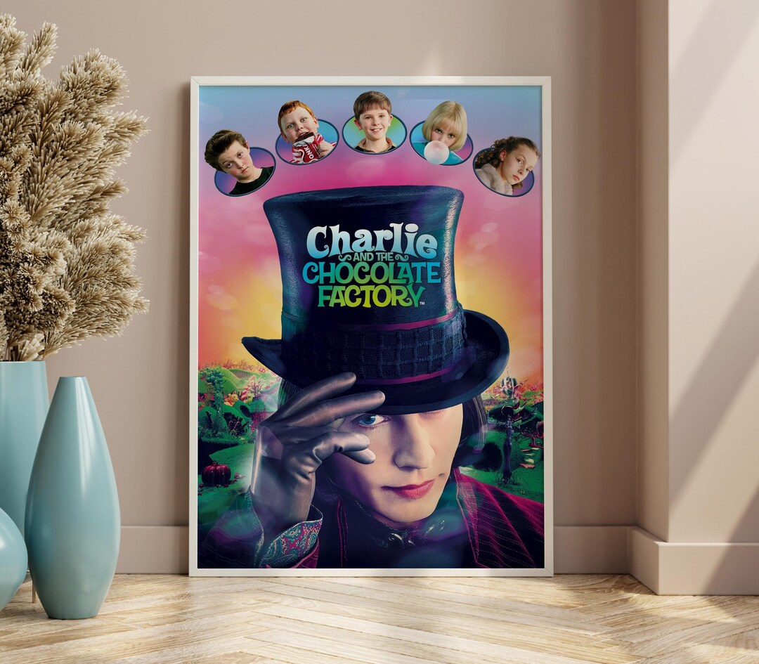 Charlie and the Chocolate Factory 2005 Movie Poster. Tim Burton, Johnny ...