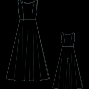 Boat Neck Prom Dress Sewing Pattern,cocktail Dress,ball Gown Pattern ...