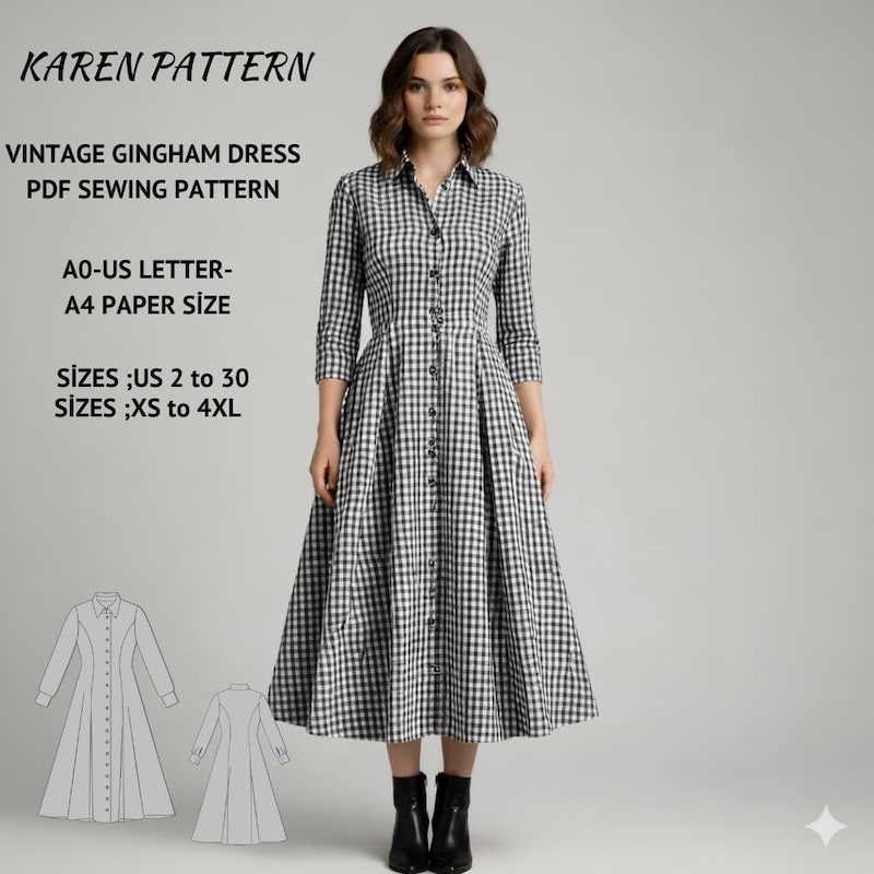 Button Flare Dress - Etsy