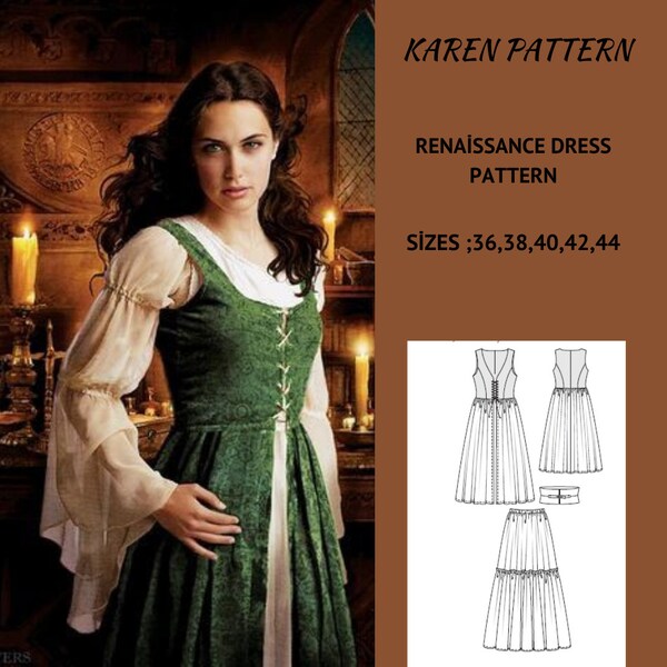 Renaissance Dress Pattern - Etsy