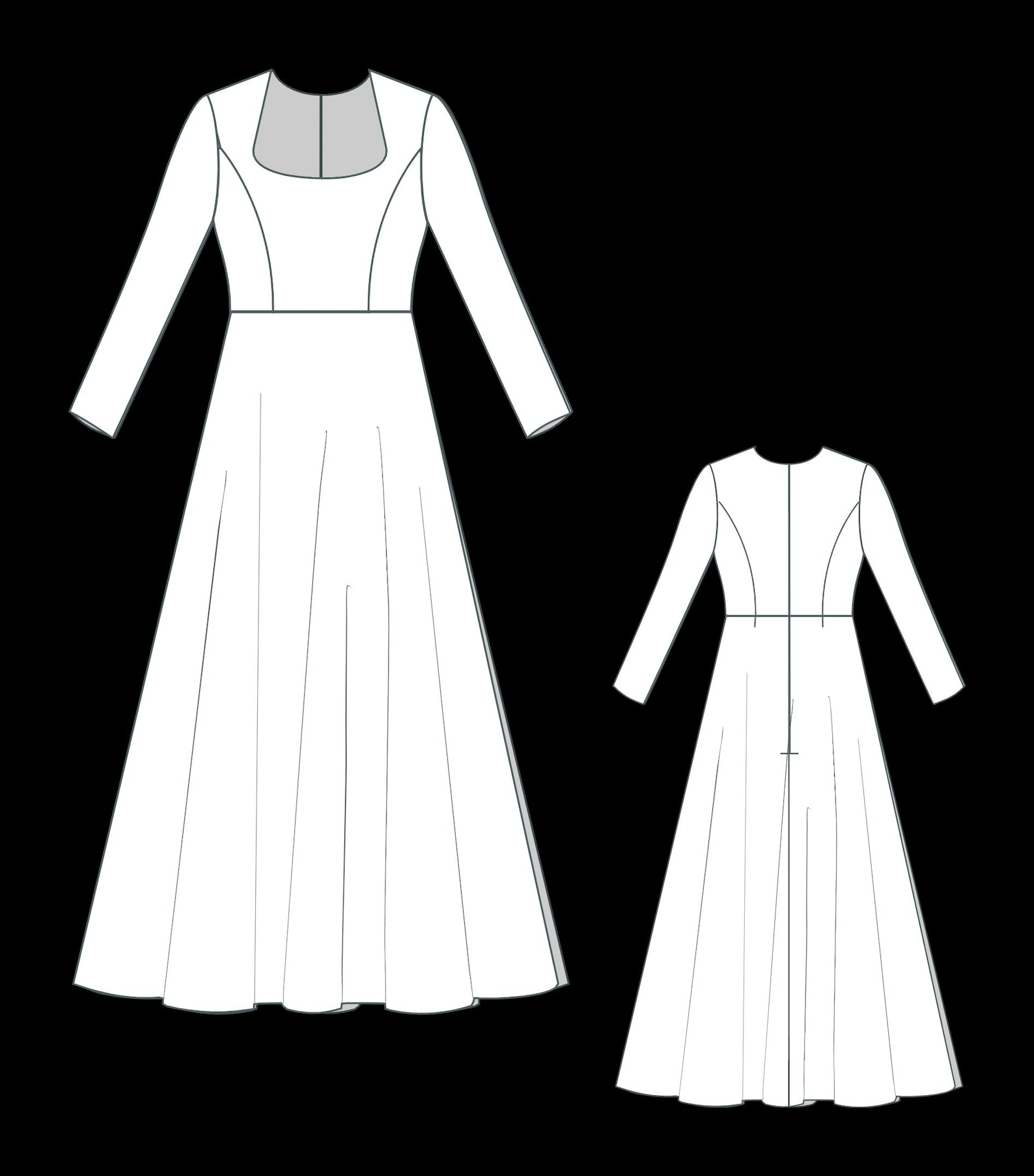 Viking Maxi Dress Sewing Pattern: Renaissance, Elvish Costume (XS-4XL ...