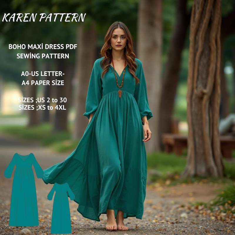 Boho Dress Pattern - Etsy
