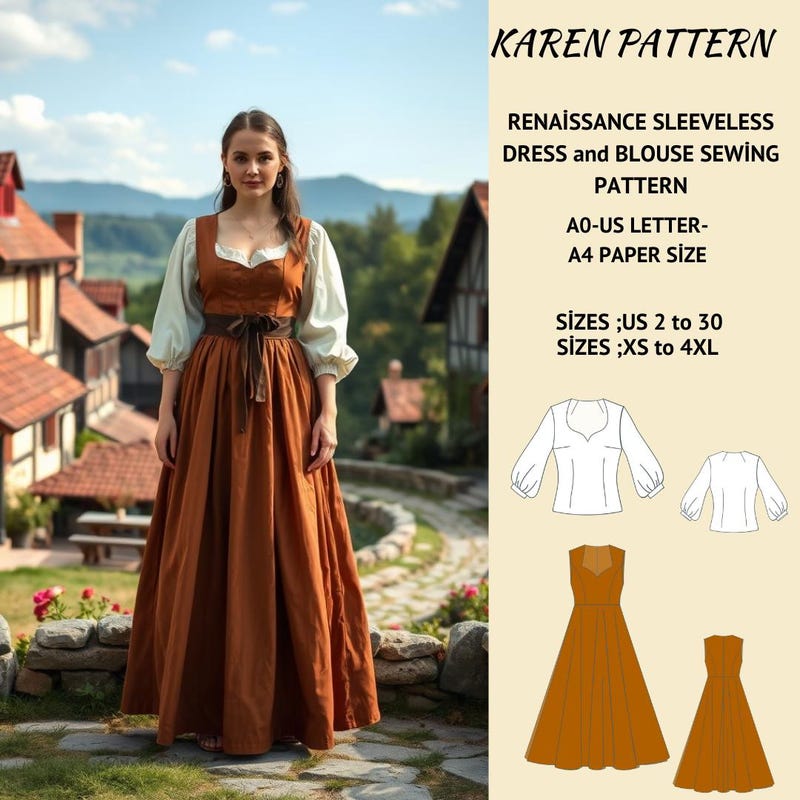 Renaissance Dress Pattern - Etsy