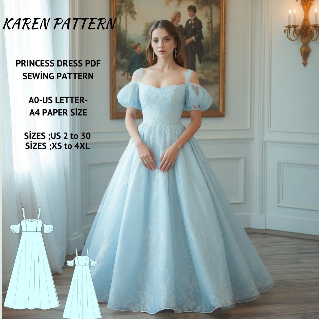 Princess Dress Sewing Pattern: Cosplay, Prom, Costume (PDF Pattern) - Etsy