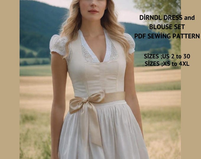 Vintage Blouse Linen Puff Sleeve Dirndl Blouse Embroidered Austrian ...