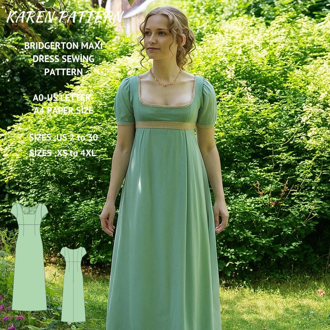 Bridgerton Gown Sewing Pattern, Bridgerton Style Dress, Renaissance ...