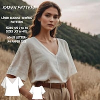 Linen Blouse - Etsy