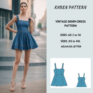 Women's Denim Dress Sewing Pattern,denim Dress Jean,mini Dress Denim US ...