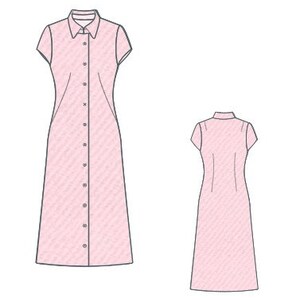 Button Down Dress Sewing Pattern, Cottagecore Dress Sewing Pattern ...