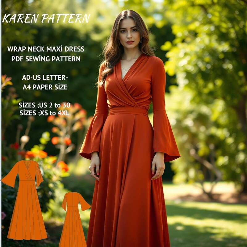 Wrap Dress Pattern - Etsy