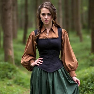 Renaissance Dress Sewing Pattern:medieval Corset, Skirt & Shirt (US 2 ...