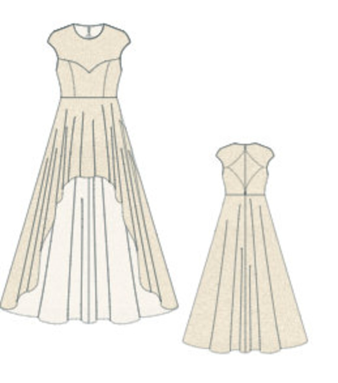 High-low Dress Sewing Pattern: Prom, Cocktail,evening Gown (XS-4XL ...