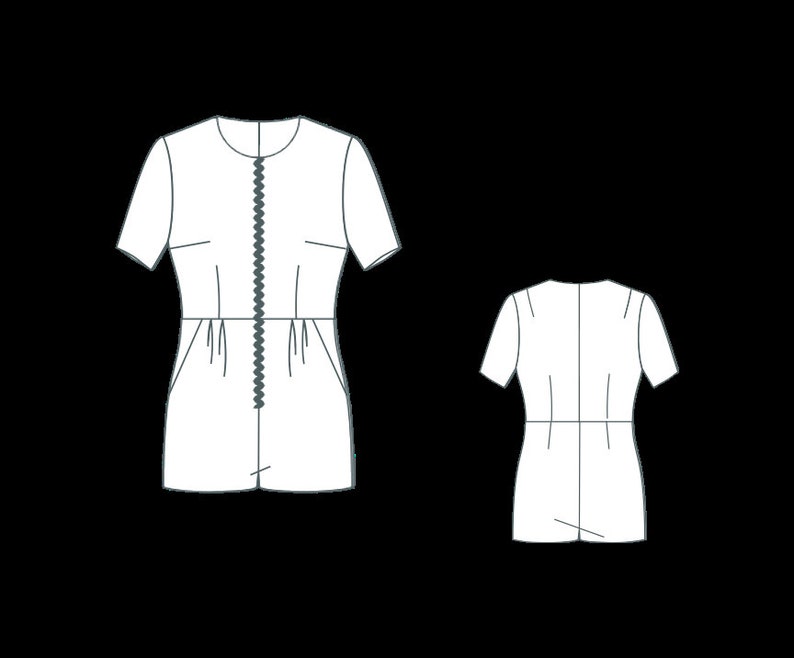 Playsuit Sewing Pattern: Mini Jumpsuit Romper - XS-4XL (digital PDF A4 ...
