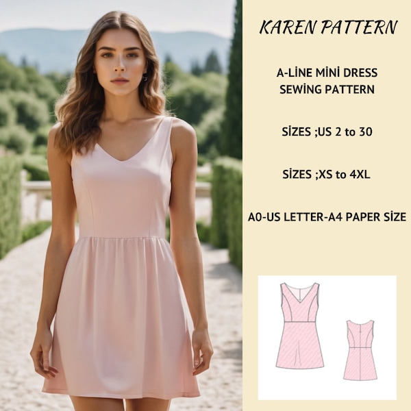 Mini Dress Sewing Pattern - Etsy