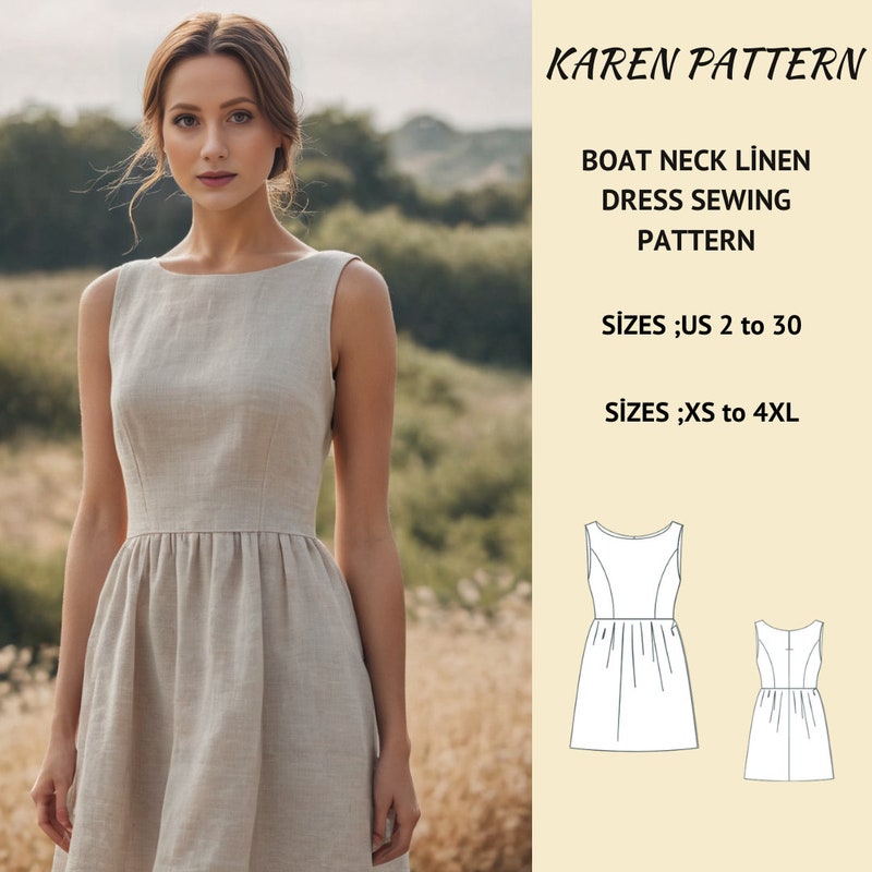 Linen Dress Pattern - Etsy