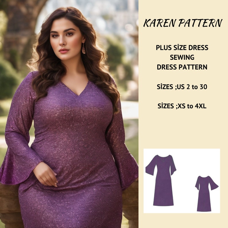 Plus Size Evening Dress Sewing Pattern, Weddingmaxi Dress Sewing ...