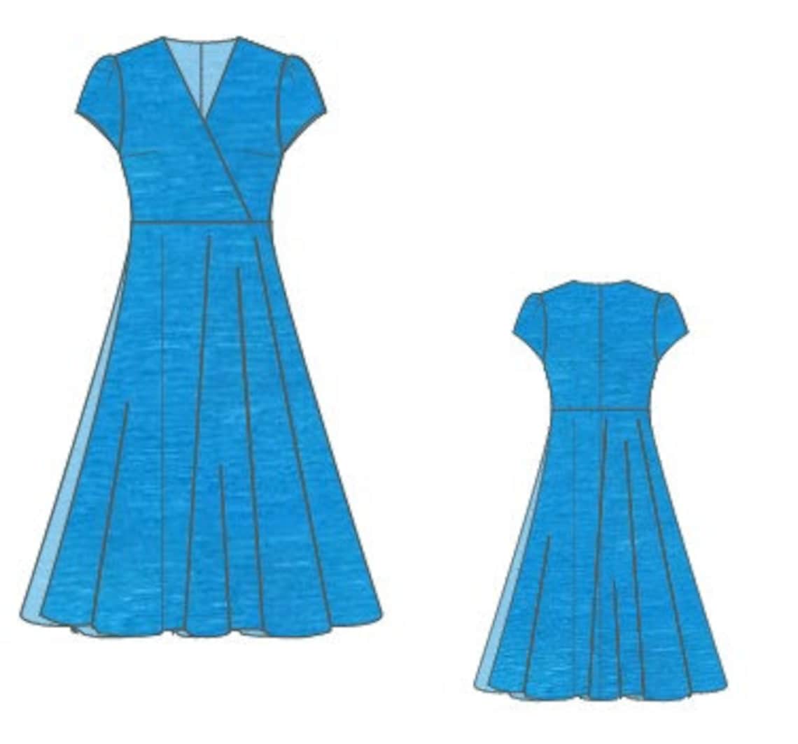Linen Surplice Dress Sewing Pattern,plus Size Sewing Pattern-ladies ...