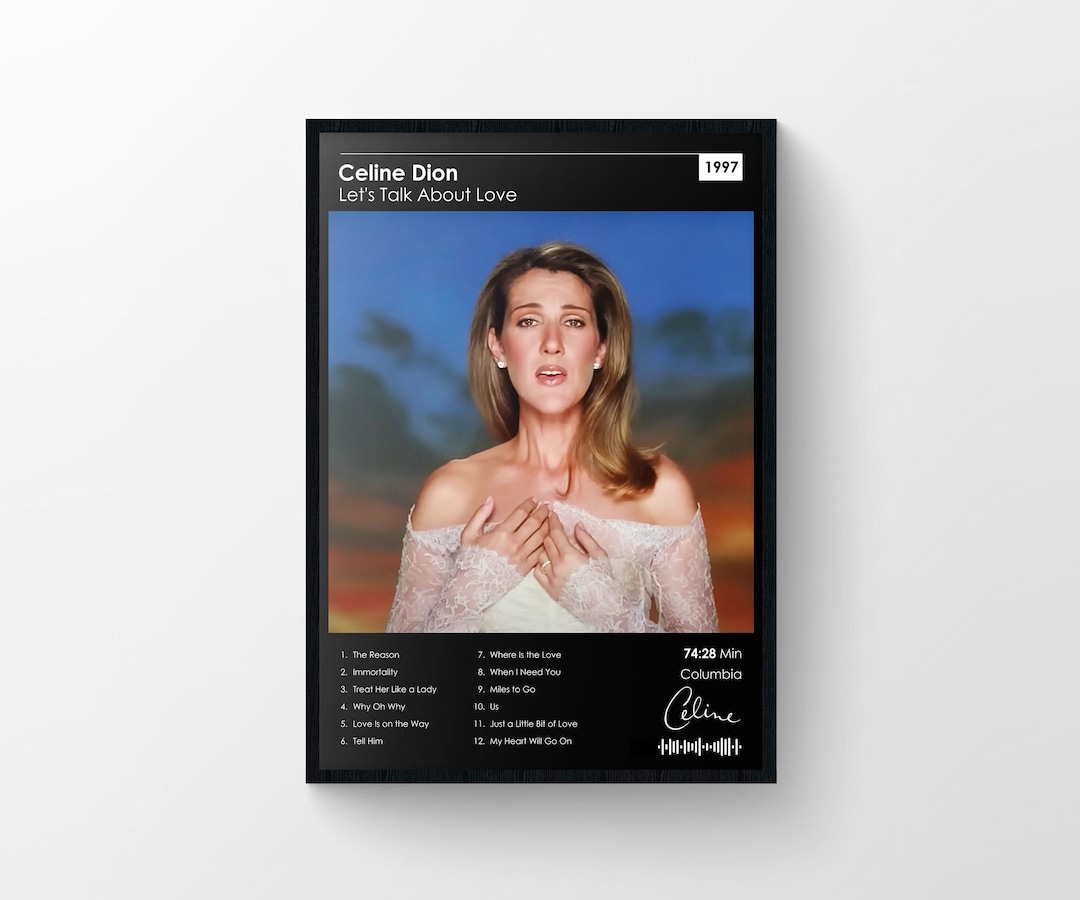 Celine Dion Album Poster, Custom Album Poster, Lets Talk About Love ...