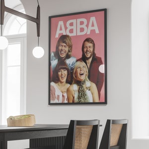 ABBA Band Poster, ABBA Printable Art, Disco Music Decor, Vintage Pop ...