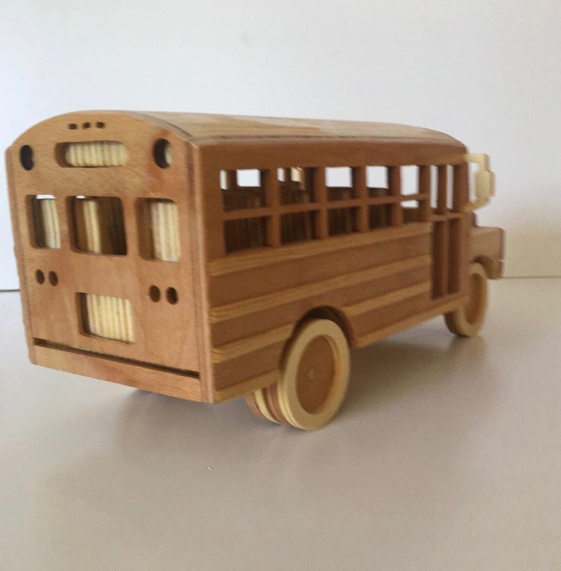 School Bus Handcrafted Wooden School Bus Educational Toy for Kids ...
