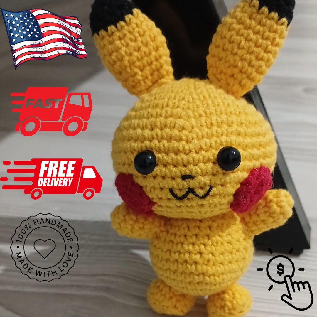 Pikachu Crochet Handmade Organic Handcrafted Pikachu Plush Toy ...