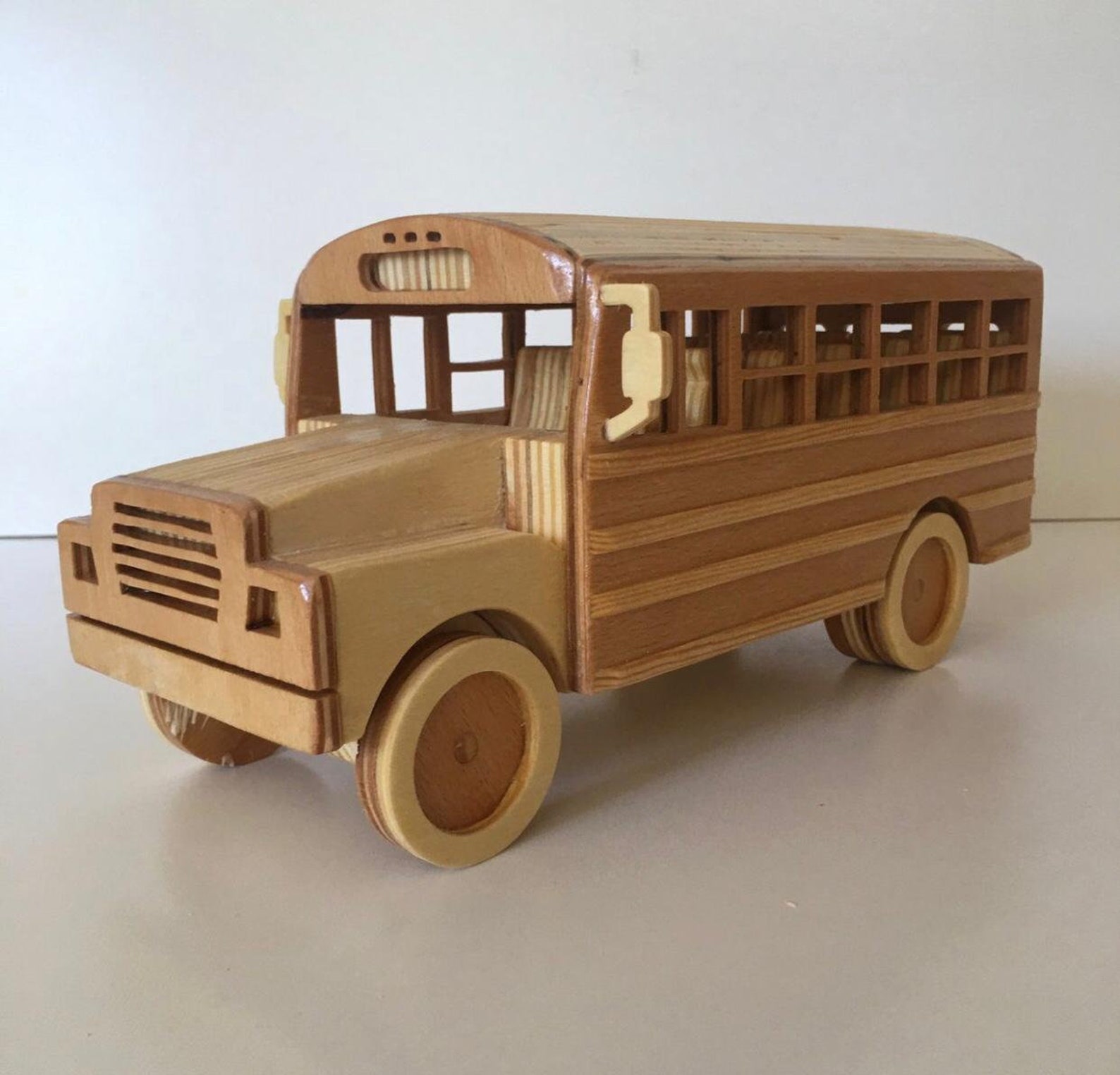 School Bus Handcrafted Wooden School Bus Educational Toy for Kids ...