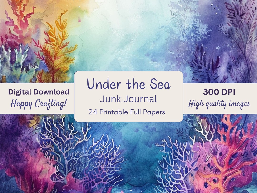 Under the Sea Junk Journal Kit, Paper Craft, Printable Journal Ephemera ...