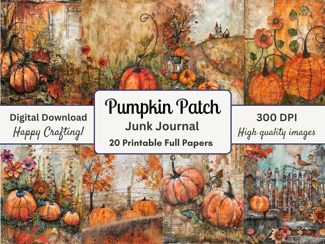 Pumpkin Junk Journal Kit: Vintage Fall Ephemera (digital Download) - Etsy