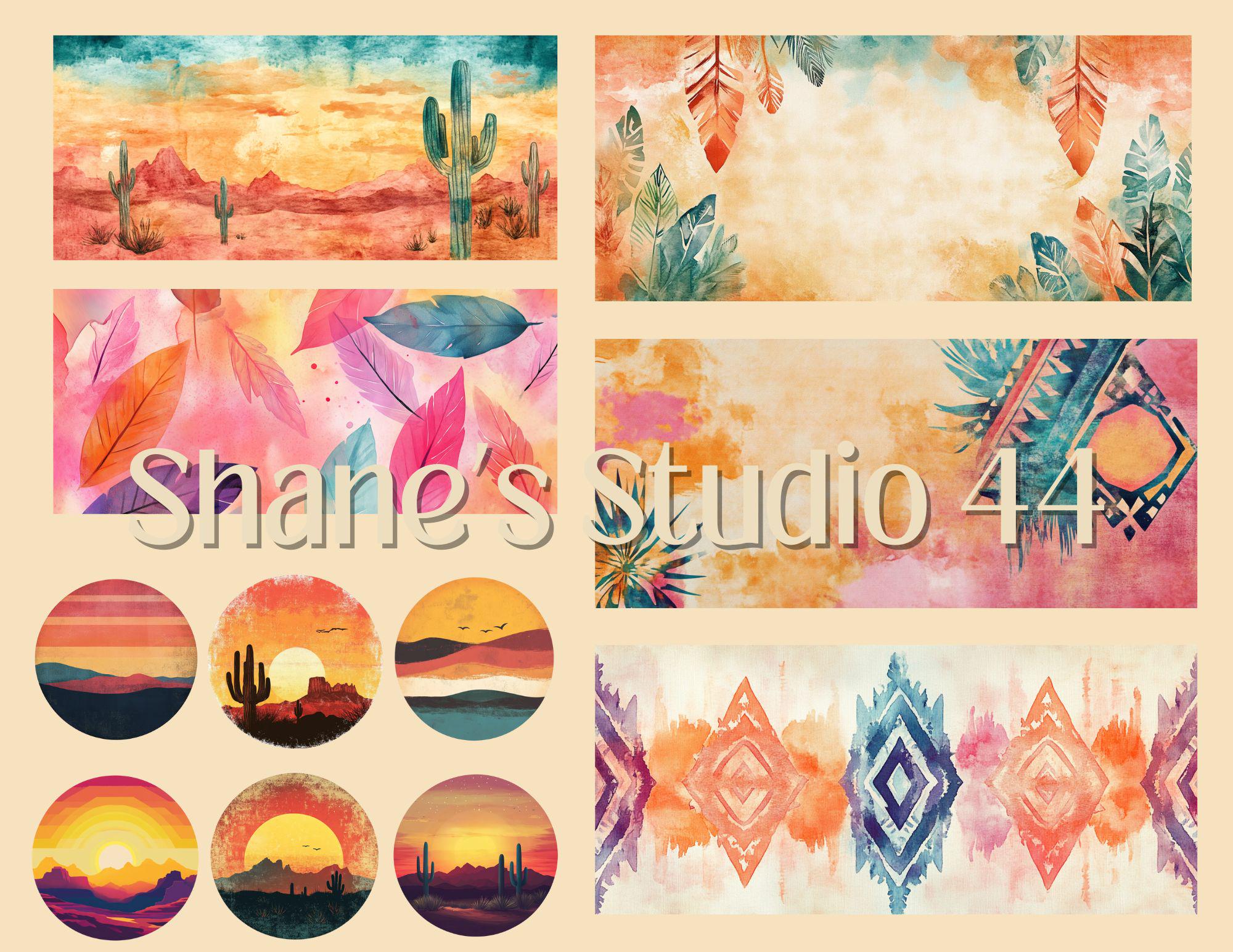Southwest Boho Junk Journal Paper: Watercolor Ephemera, Scrapbook ...