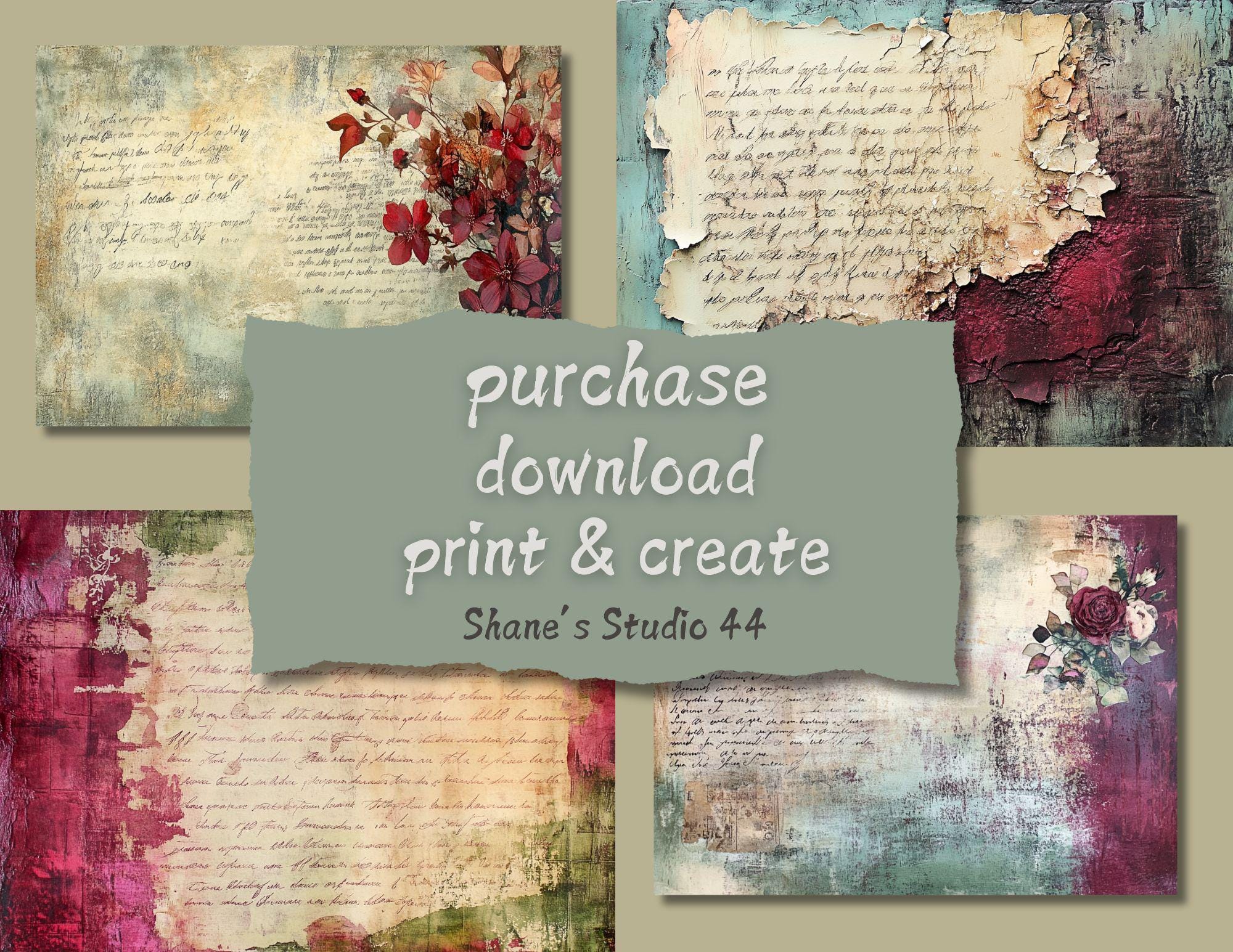 Junk Journal Paper, Digital Paper, Junk Journal Printable Collage Paper ...