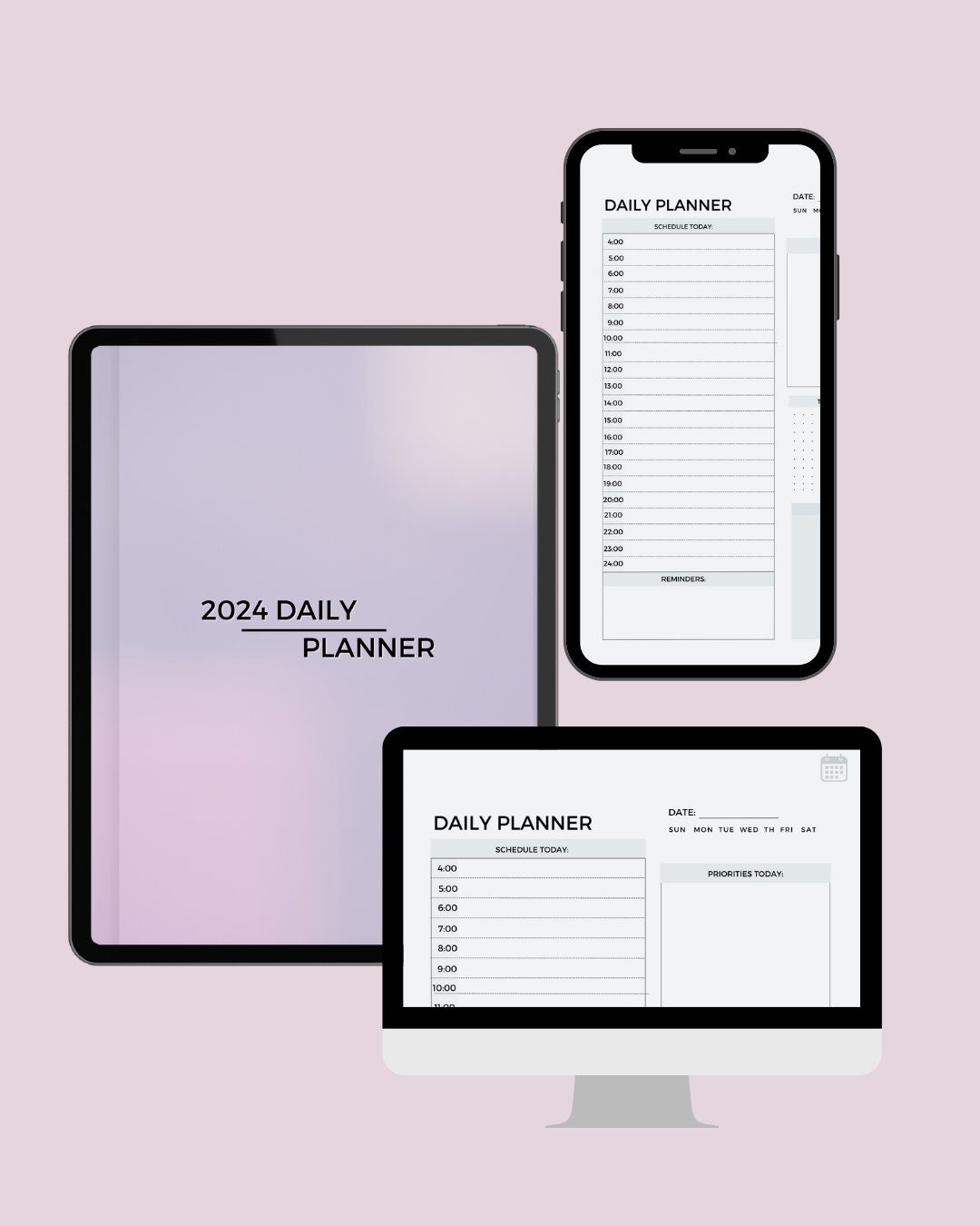 PRINTABLE DAILY PLANNER | Printable Productivity Day Planner for Work ...