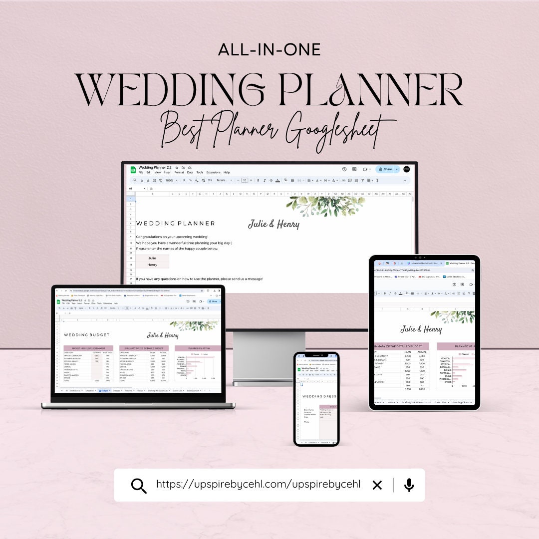 Wedding Planning Spreadsheet Google Sheets Wedding Checklist Wedding ...