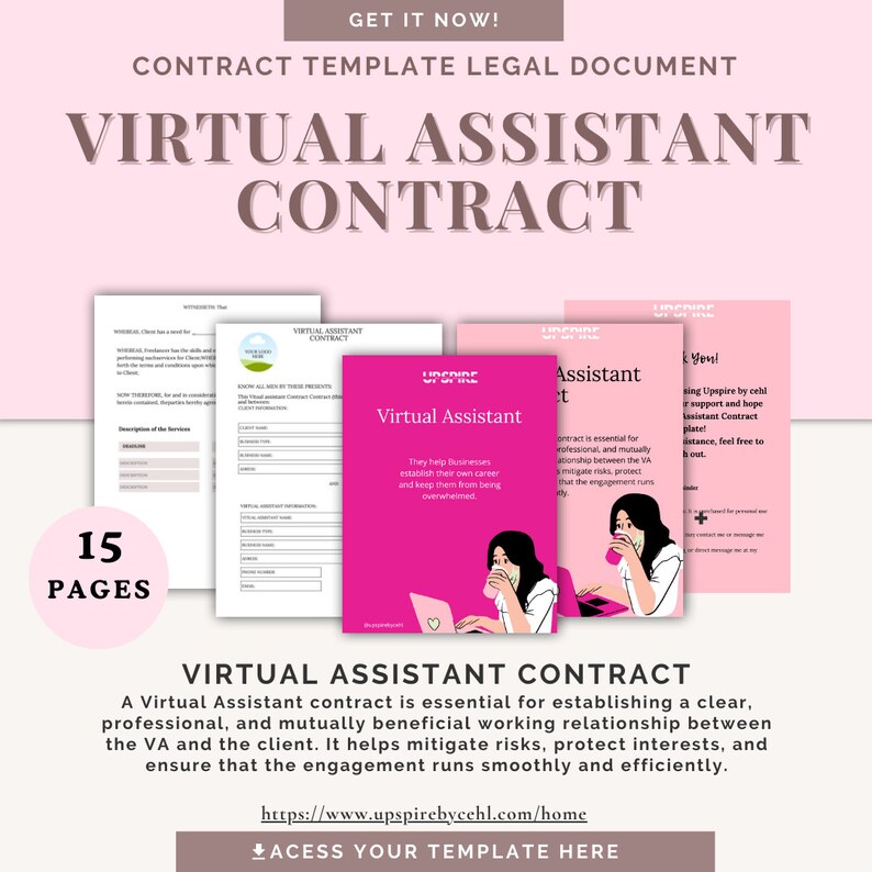 Virtual Assistant Contract Template, Virtual Assistant Service ...