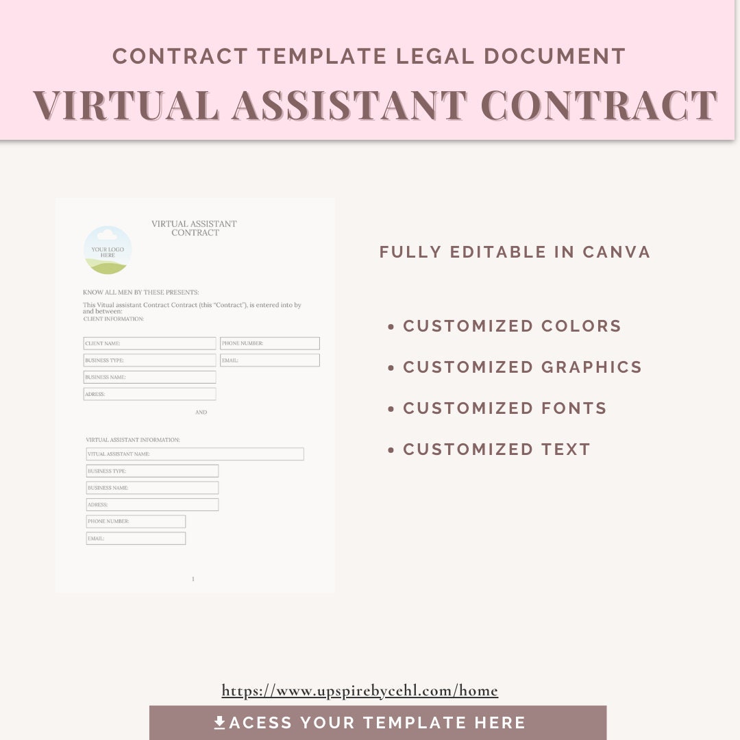 Virtual Assistant Contract Template, Virtual Assistant Service ...