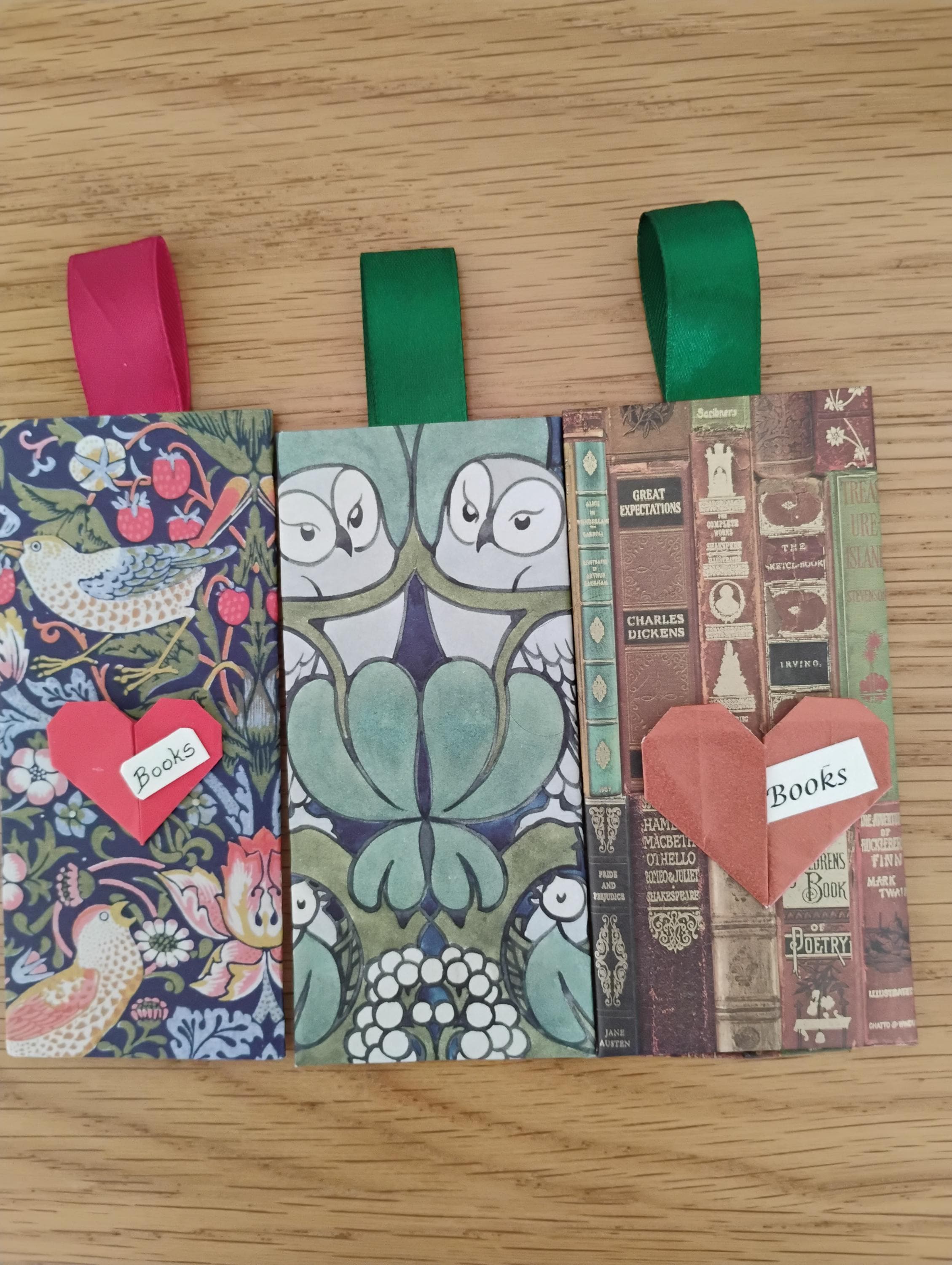 Handmade Bookmark: Owls, Strawberry Thief and Classic Books Designs ...