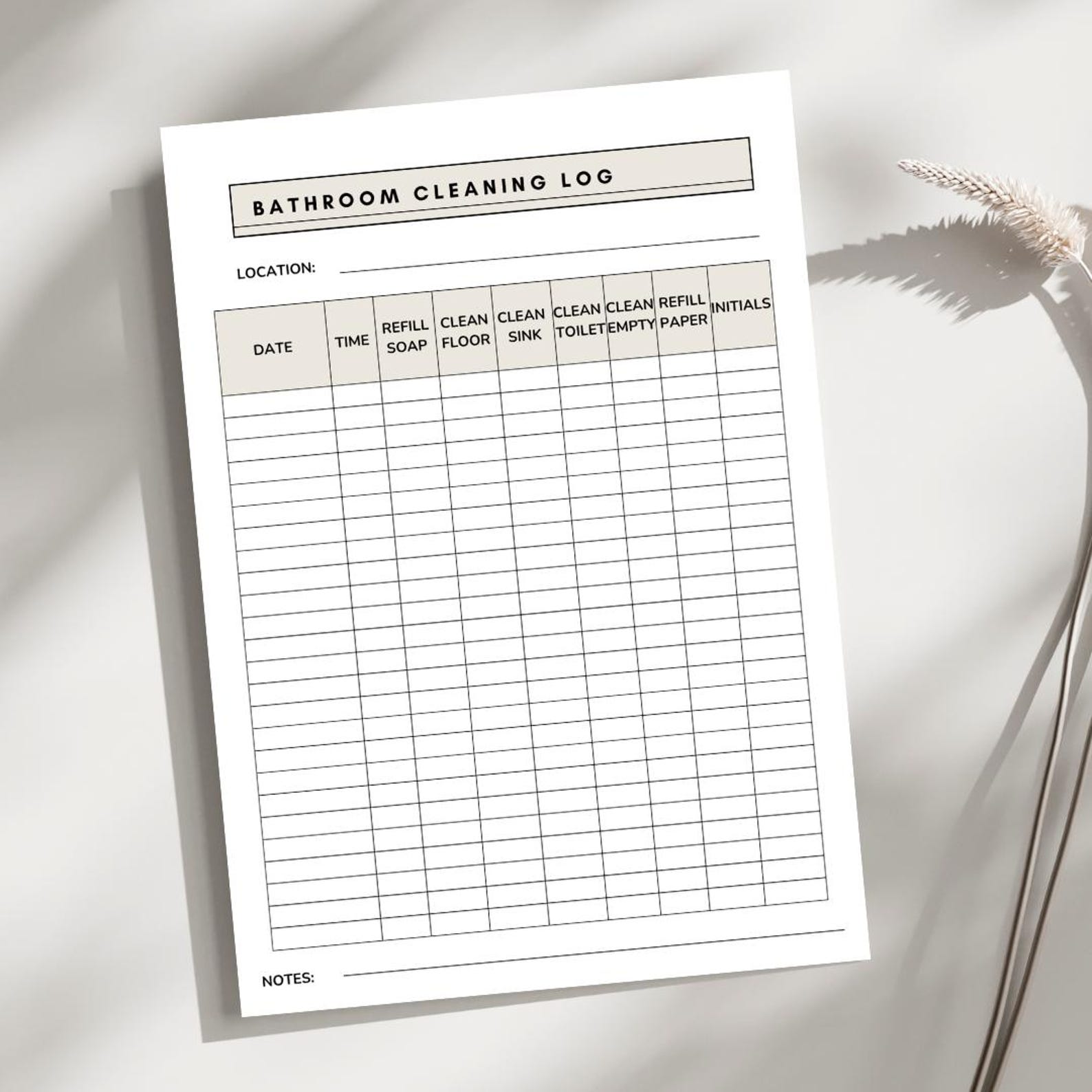 Bathroom Cleaning Checklist Weekly Cleaning and Clean Diary Canva ...