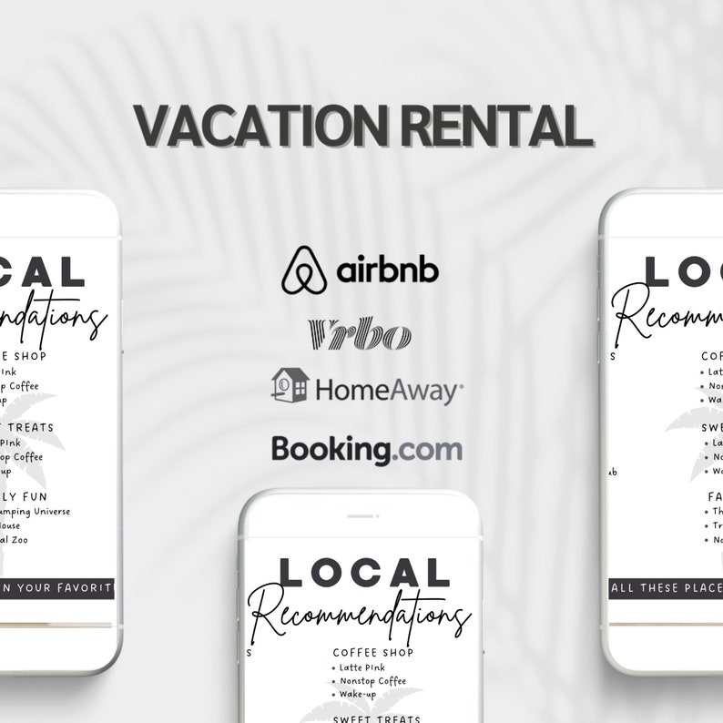 Airbnb City Guide Recommendations: Printable Download, Perfect Sign for ...
