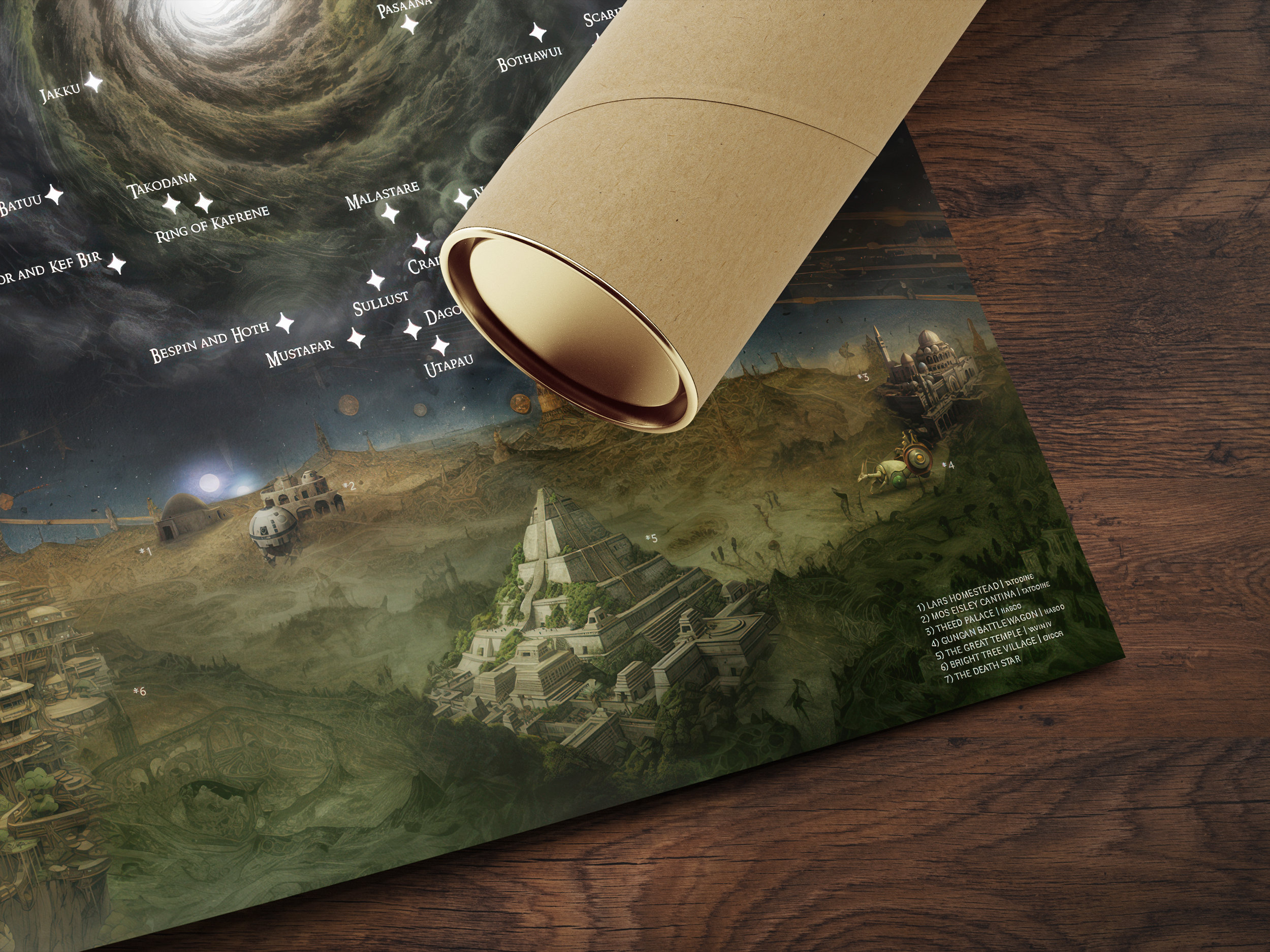 Star Wars Ultimate Galaxy Map Poster Complete Planetary Guide Star Wars ...