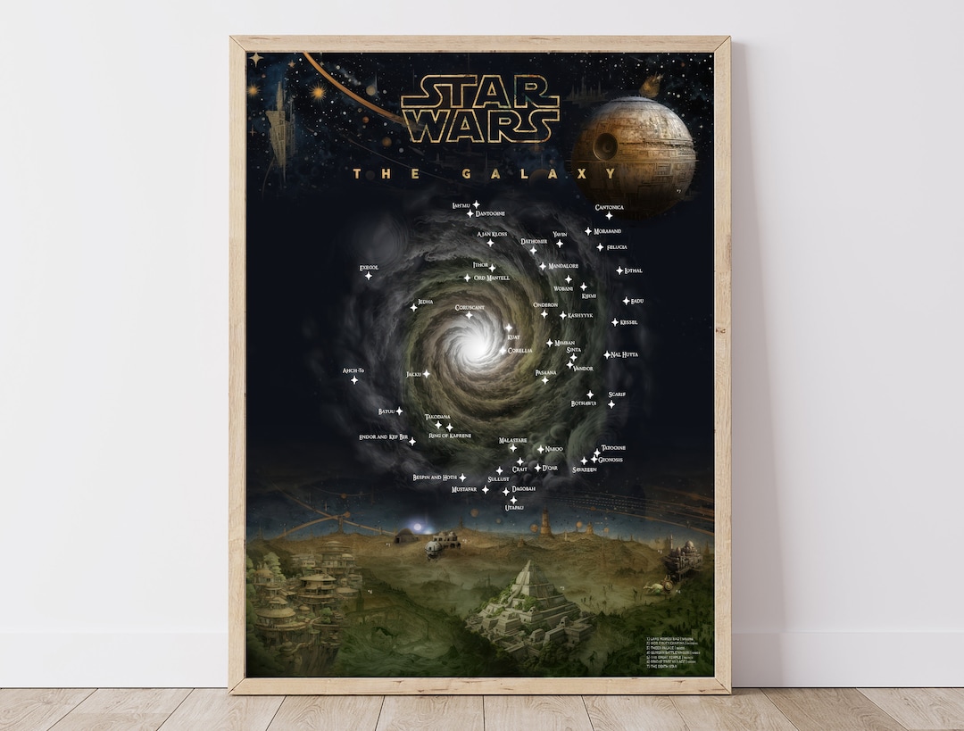 Star Wars Ultimate Galaxy Map Poster Complete Planetary Guide Star Wars ...