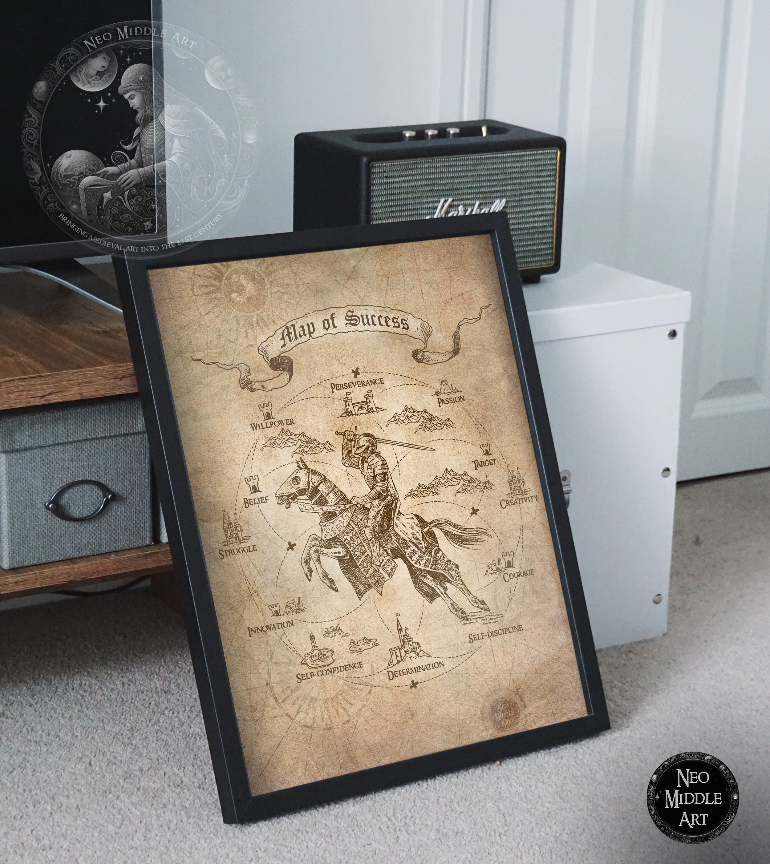 Map of Success Inspirational Quote Digital Poster Journey to Success ...