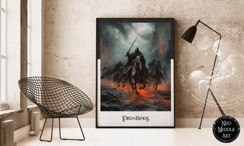 Lord of the Rings Nazgul Art Poster Lotr Epic Scenes & Characters Gift ...