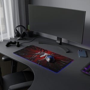 Spiderman, Venom, Symbiote, XXL Mousepad, RGB, Desk Mat, LED Gaming ...