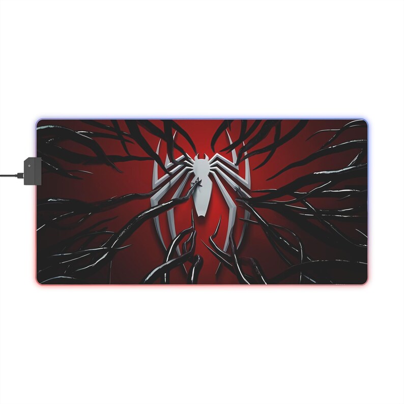 Spiderman, Venom, Symbiote, XXL Mousepad, RGB, Desk Mat, LED Gaming ...
