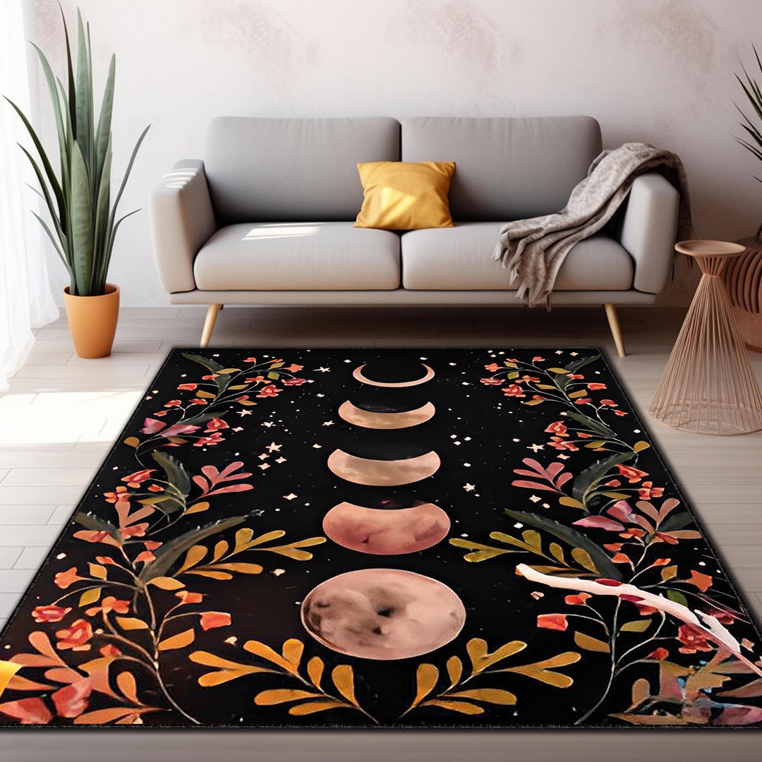 Moon Rug, Night Rug, Full Moon Rug, Moon Theme Rug, Moon Pattern Rug ...