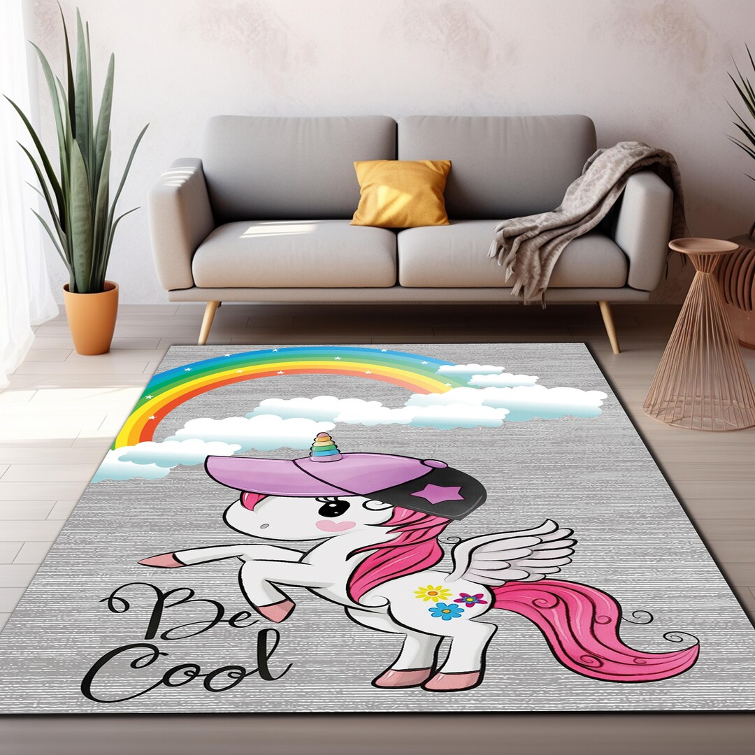 Unicorn Rug, Kids Room Rug, Abstract Rug, Design Rug, Custom Rug, Home ...