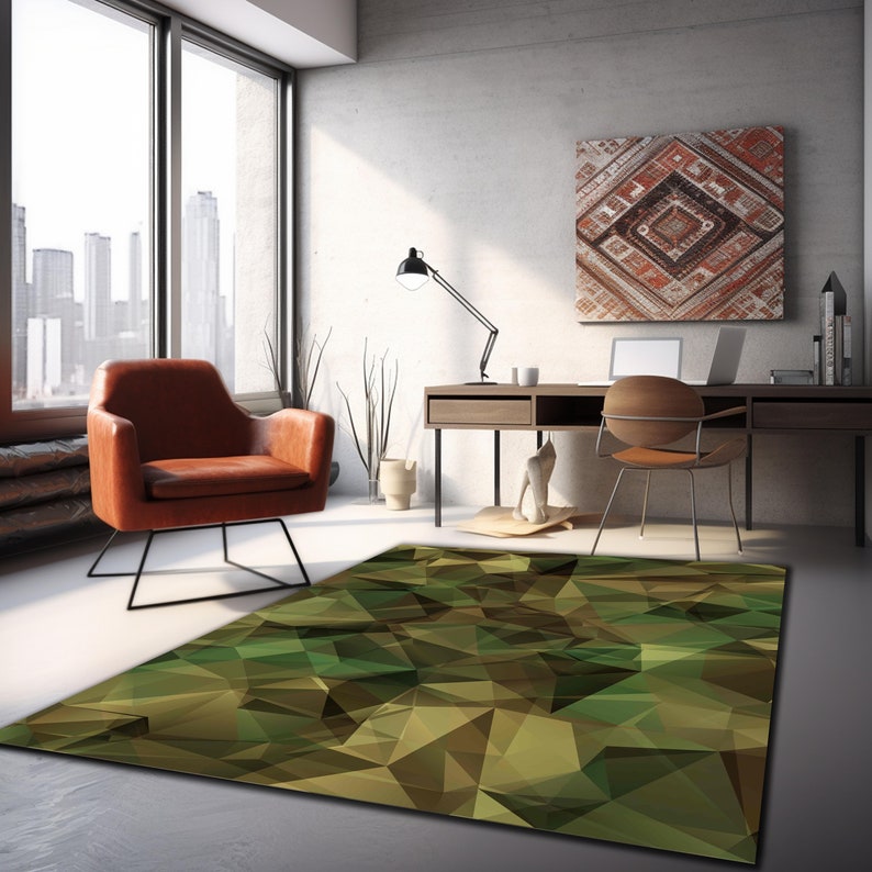 Emerald Green Rug, Gold Marble Rug, Area Rug, Abstract Rug, Floor Mat ...