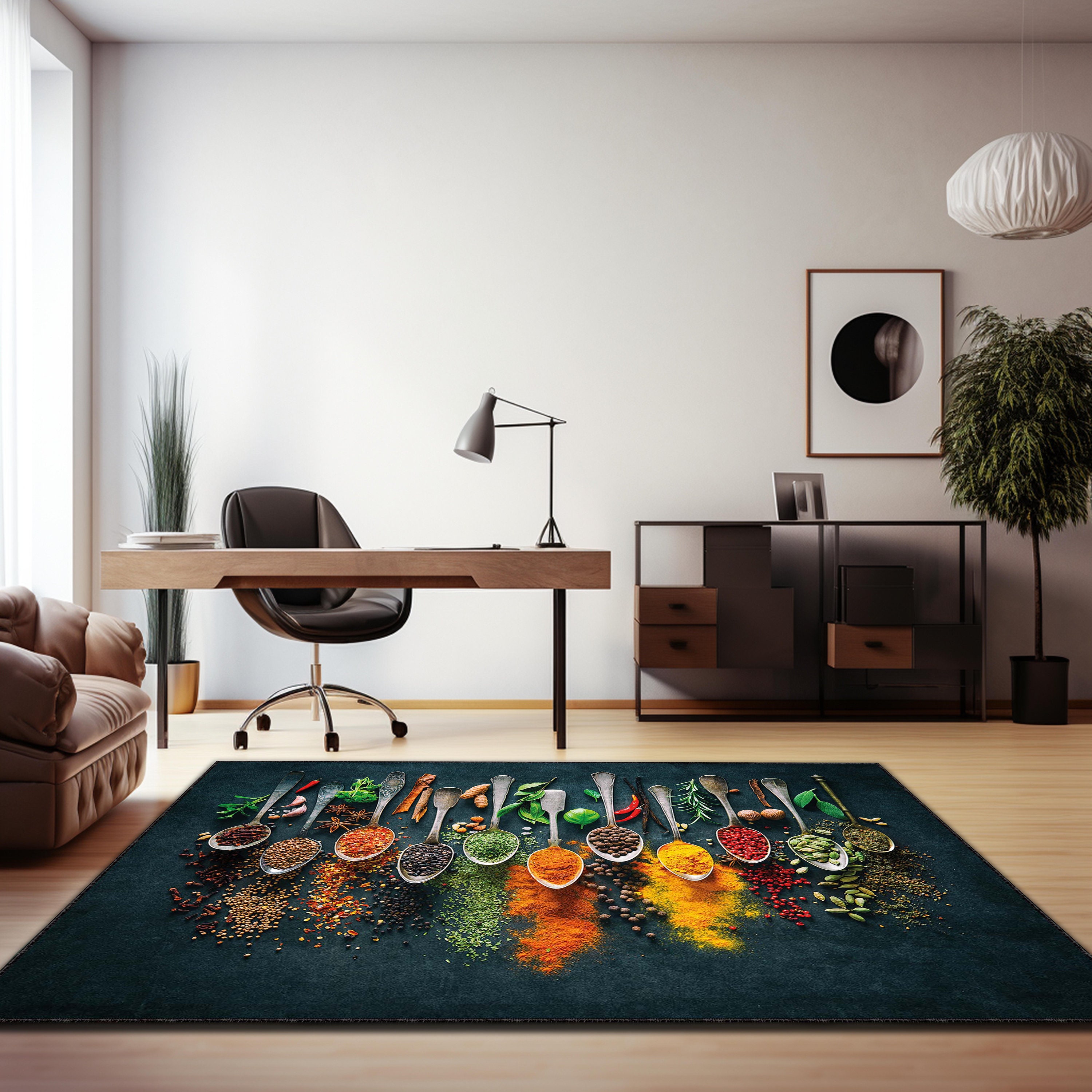 Kitchen Spices Rug, Design Kitchen Rug, Decorative Kitchen Rug, Spices ...